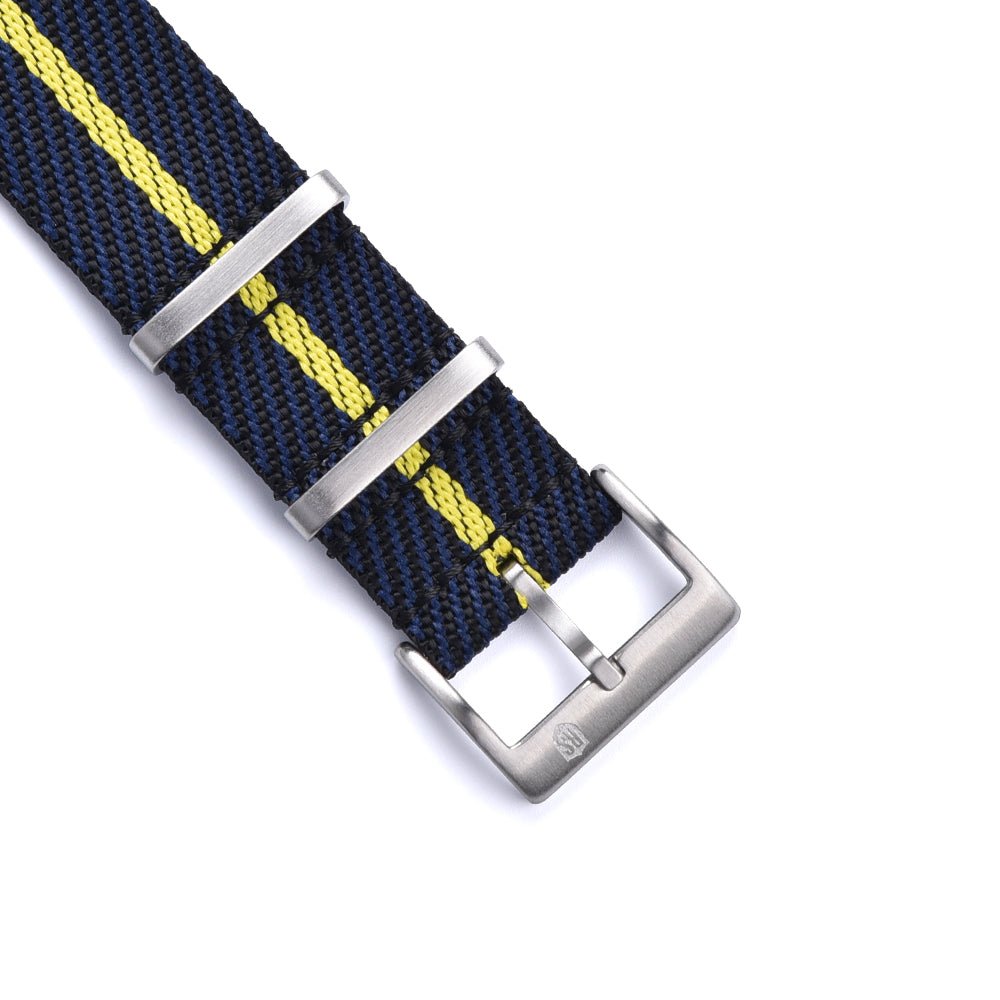 NATOBAND - RS TUDOR STYLE NATO STRAP - NAVY / YELLOW – Royal Straps